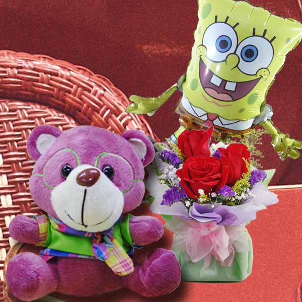 Romantic Gifts|Spongebob Balloon|Same Day Delivery Singapore – www.Roses.Sg