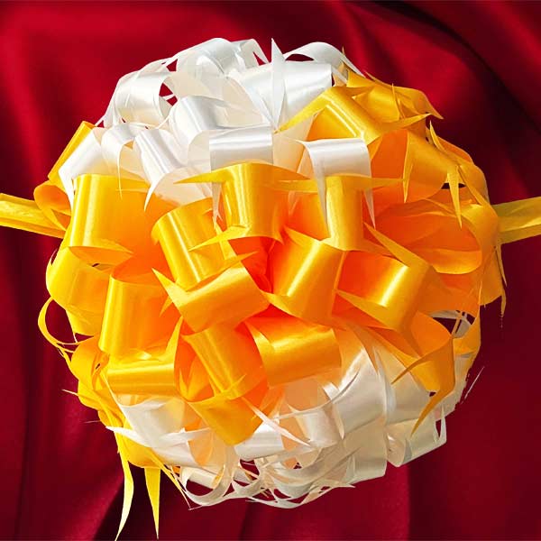 Gold and White ribbon ball for opening ceremony – www.Roses.Sg