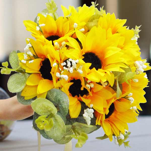 Artificial SunFlower Posy Diameter 20cm – www.Roses.Sg